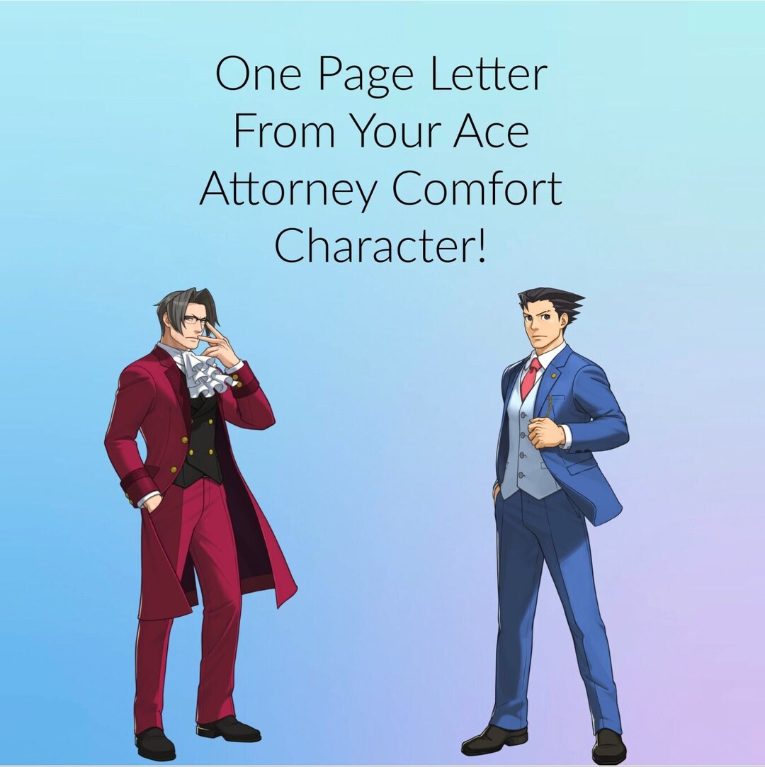 Letter From an Ace Attorney Comfort Character - Etsy