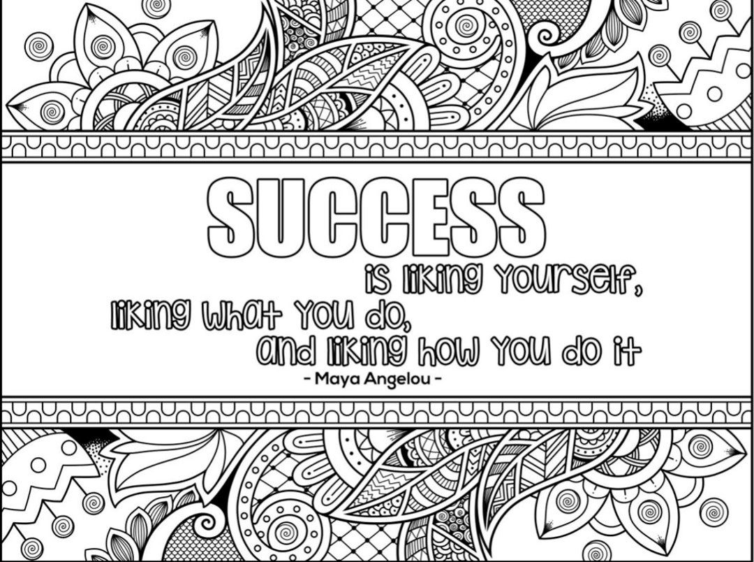 Positive Affirmation & Growth Mindset Colouring Pages X40, Printable ...