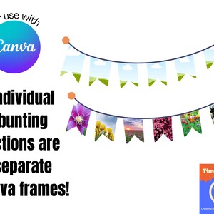 Bunting Canva Frame, Fully Editable Bunting PNG Creator, Digital ...