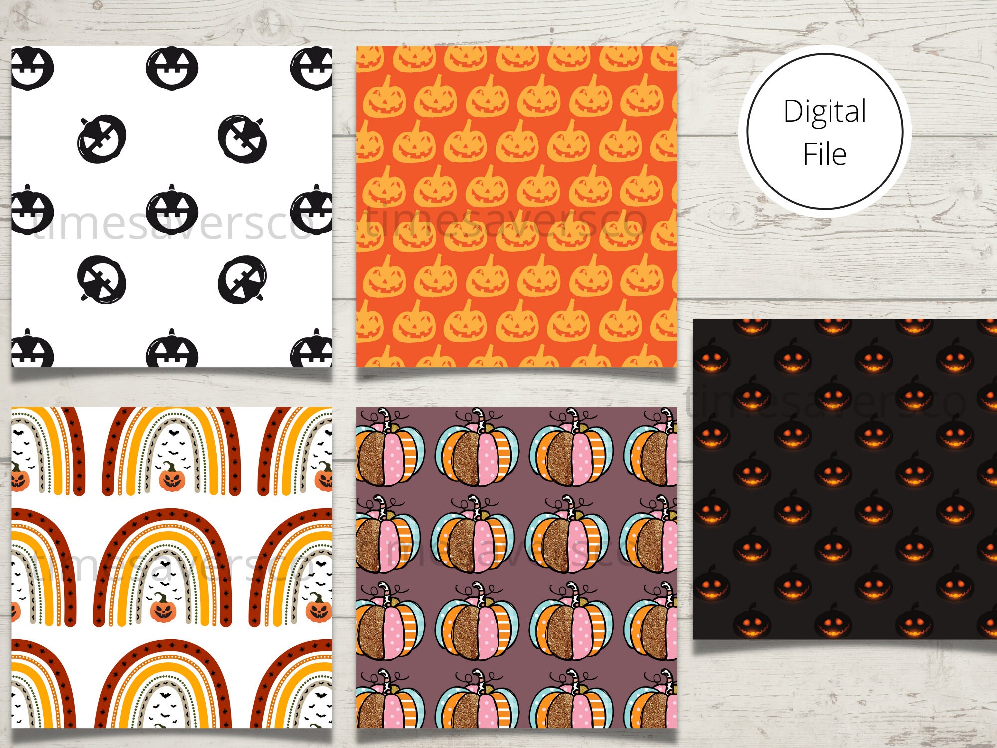 Pumpkin Digital Paper 10 Page Pack Scrapbook Halloween Paper - Etsy UK