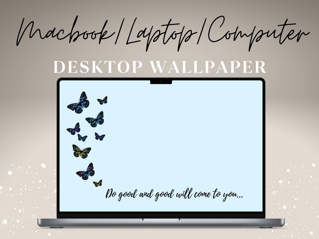 Powder Blue Desktop Wallpaper, Butterfly Laptop Wallpaper, Spring ...