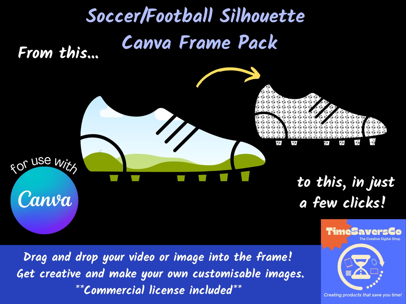 Soccer Canva Frame Bundle, Canva Frame Template, Create Your Own ...