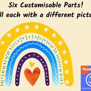 Heart Rainbow Canva Frame, Multiple Editable Parts, Create Your Own ...