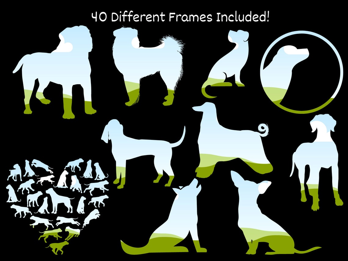 Canva Template Frames Dog, Drag and Drop Photo Canva Template, Dog Png ...