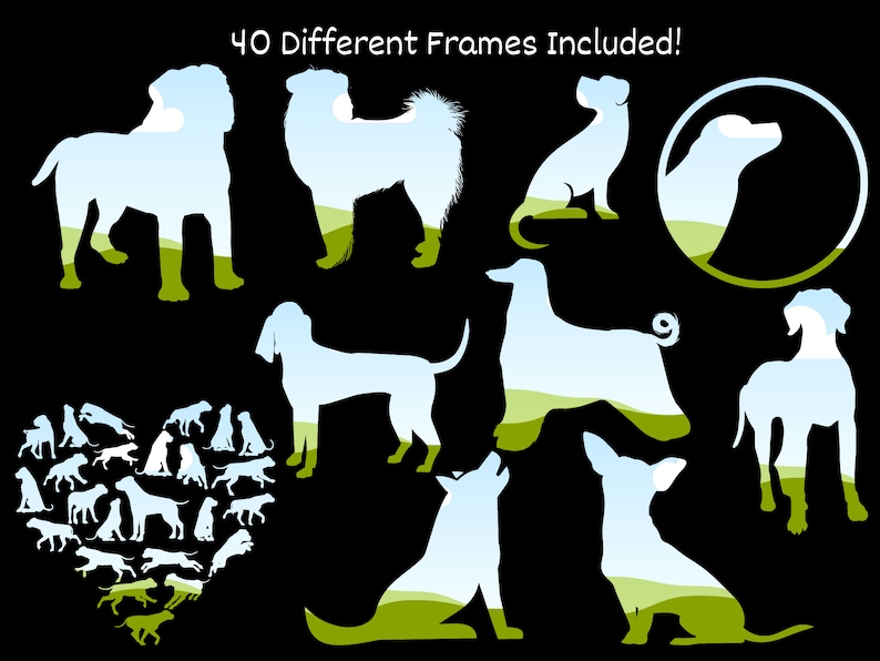 Canva Template Frames Dog, Drag and Drop Photo Canva Template, Dog Png ...