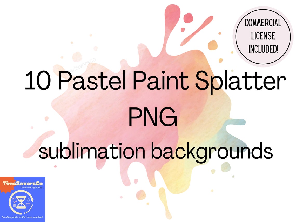 Pastel Paint Splat Sublimation Background PNG Bundle Paint - Etsy