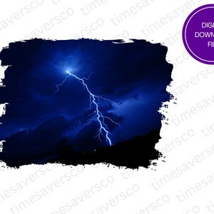 Lightning Background PNG Bundle, Night Sky Background Sublimation File ...