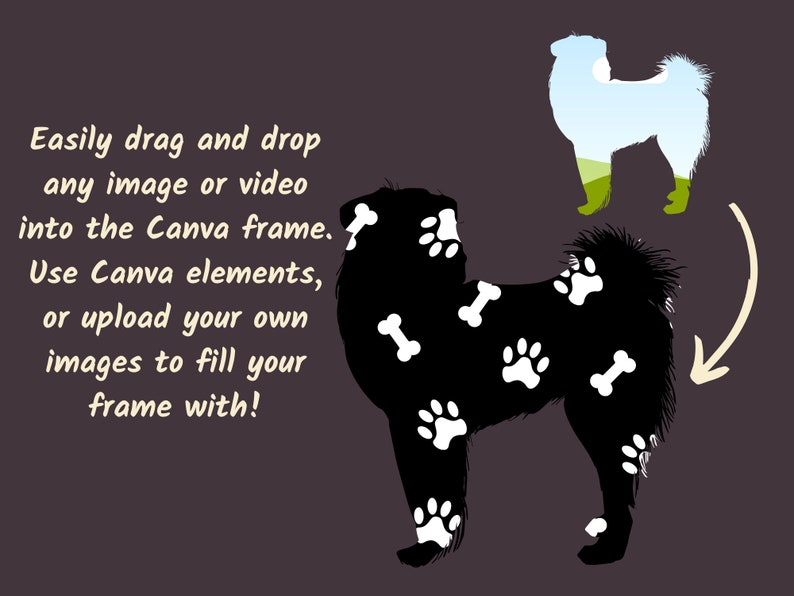 Canva Template Frames Dog Drag and Drop Photo Canva Template - Etsy