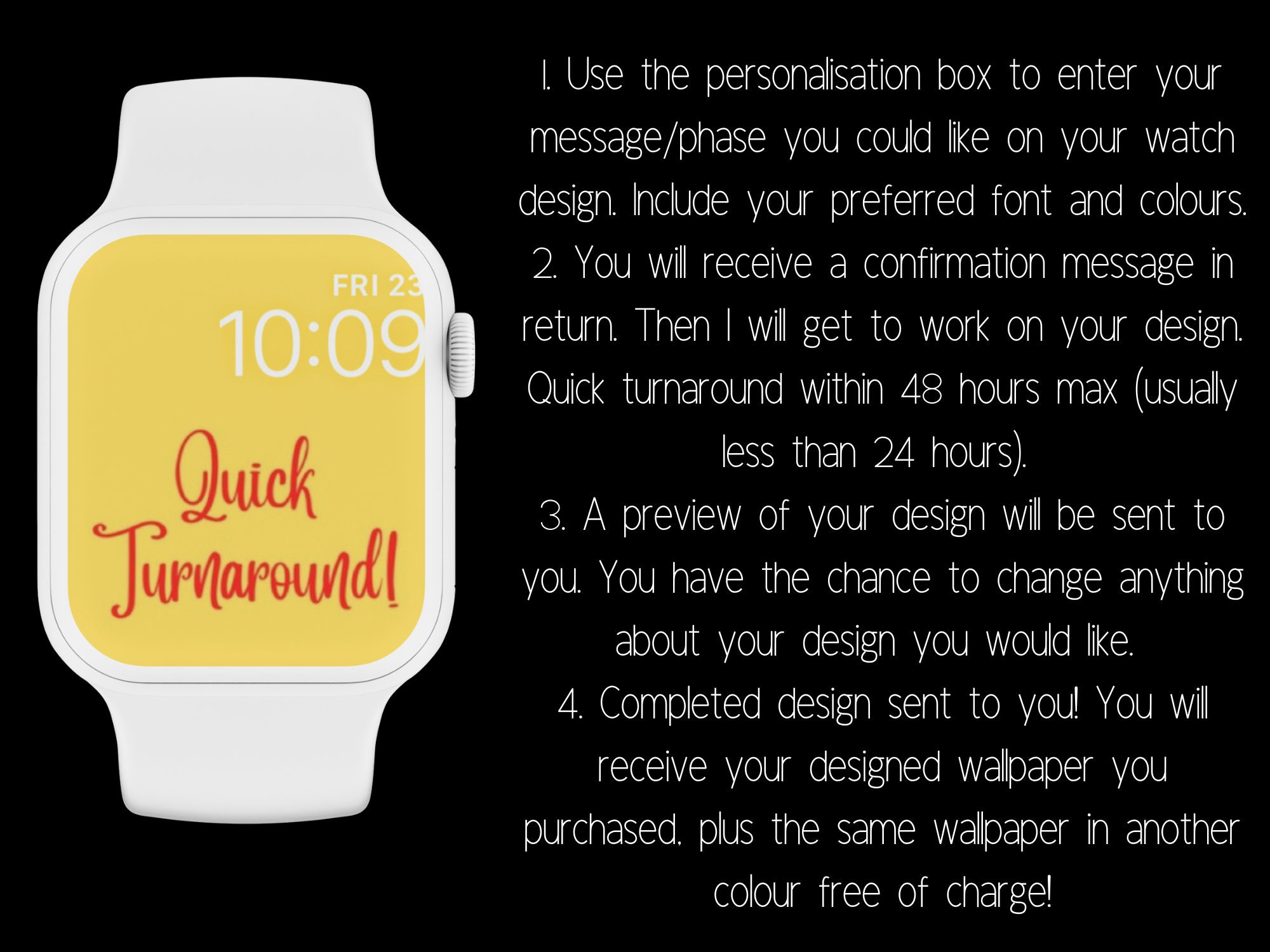 Custom Watch Wallpaper for Apple Watch Personalised Message - Etsy