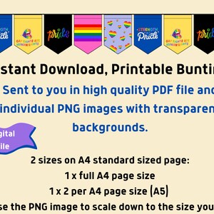 Pride Party Decorations, Pride Flag Printable Bunting Instant Download ...