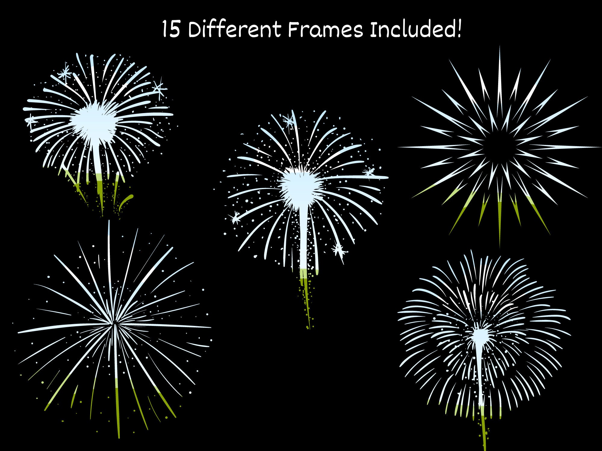 CANVA Frame Fireworks Clipart Canva Template Frame Make Your - Etsy ...