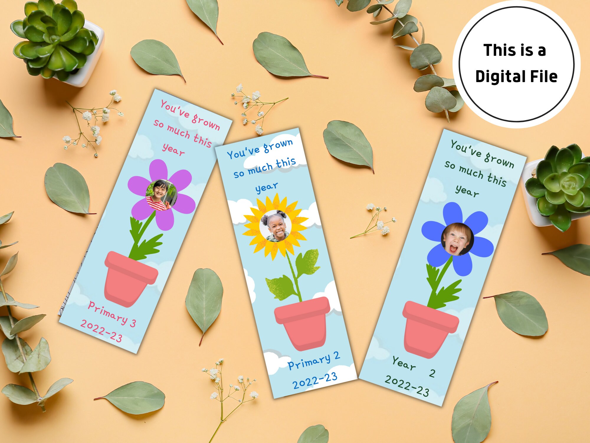 Personalised End of Year Bookmarks, Drag and Drop Photo Canva Template ...