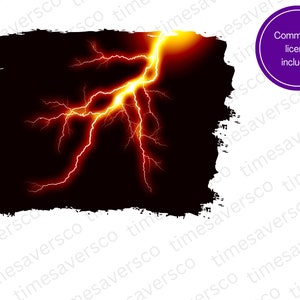Lightning Background PNG Bundle, Night Sky Background Sublimation File ...