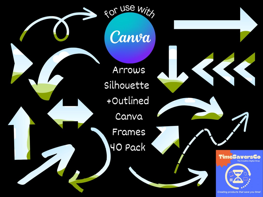 Arrow Clipart Drag and Drop Template, Canva Frame Template Arrows ...