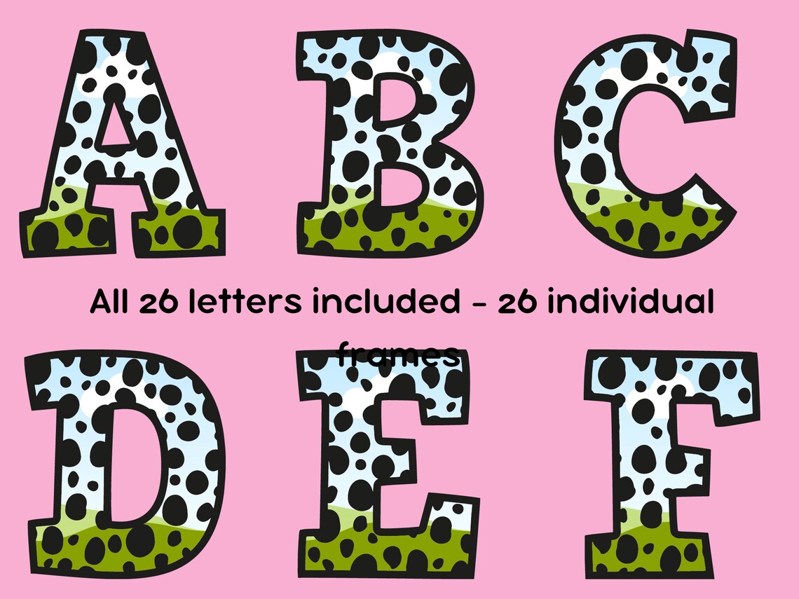 CANVA Frame Editable Letters, Alphaset Canva Frame Template, Spotty Dot ...