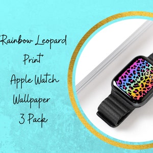 Apple Watch Wallpaper, Rainbow Leopard, Apple Watch Face, Set of Three ...