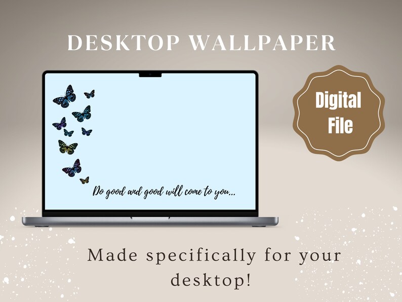Powder Blue Desktop Wallpaper Butterfly Laptop Wallpaper - Etsy