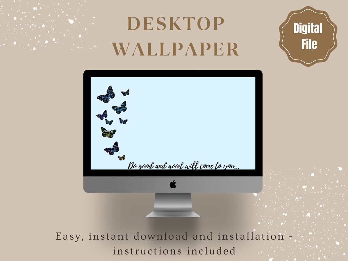 Powder Blue Desktop Wallpaper Butterfly Laptop Wallpaper - Etsy