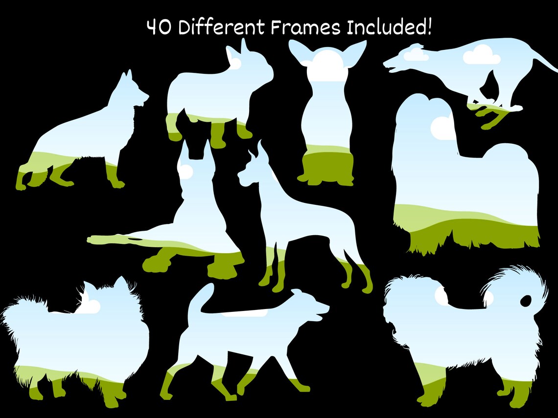 Canva Template Frames Dog, Drag and Drop Photo Canva Template, Dog Png ...