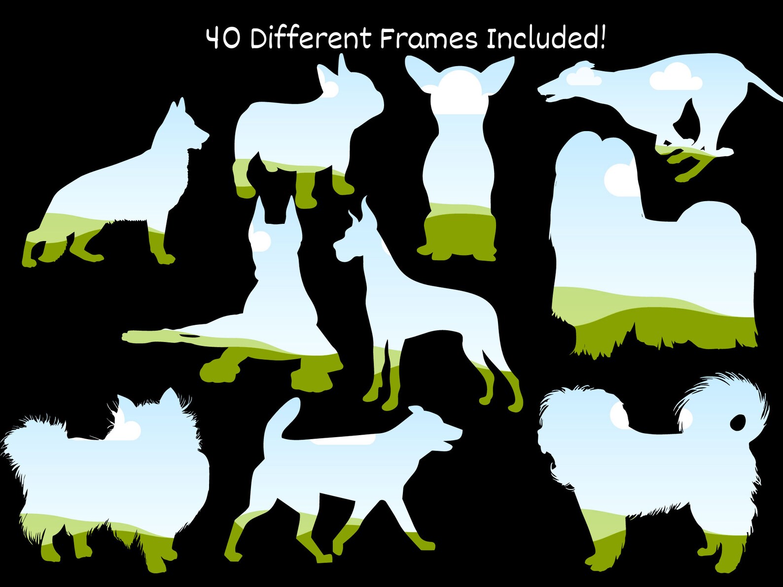 Canva Template Frames Dog, Drag and Drop Photo Canva Template, Dog Png ...