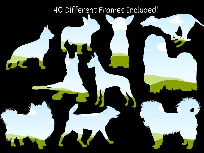 Canva Template Frames Dog Drag and Drop Photo Canva Template - Etsy