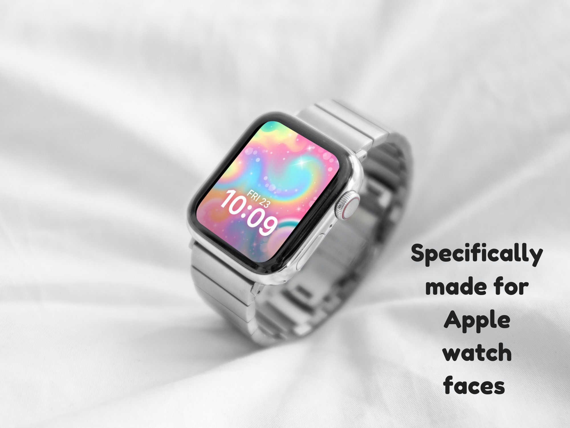 Rainbow Wallpaper for Apple Watch, Rainbow Geode Tie Dye Watch ...
