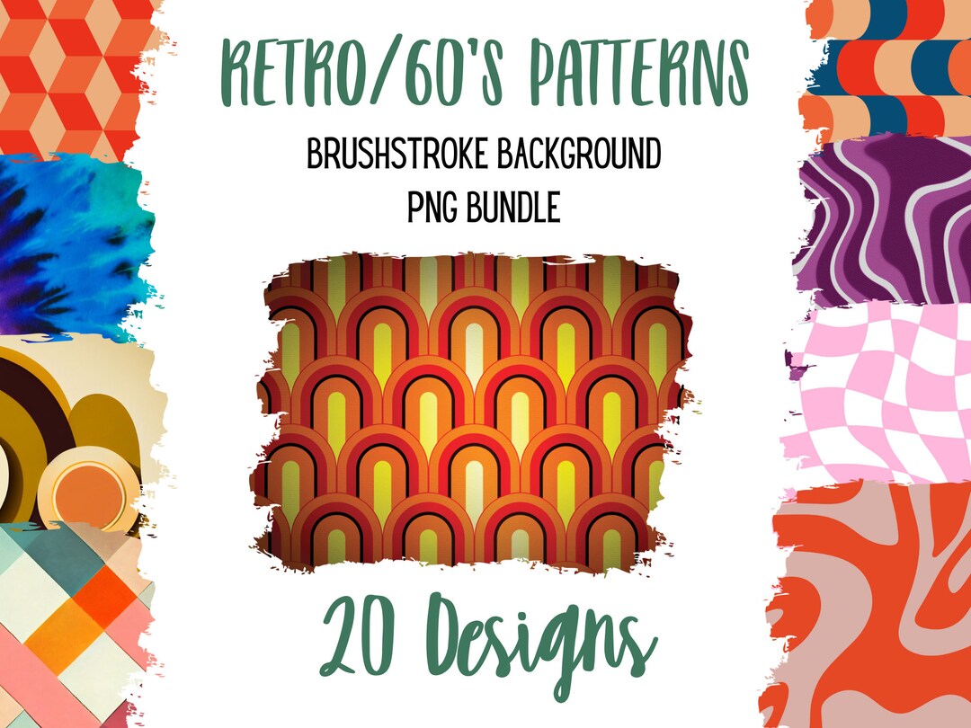 Retro PNG Background Bundle, Background Sublimation File, 60's Png ...