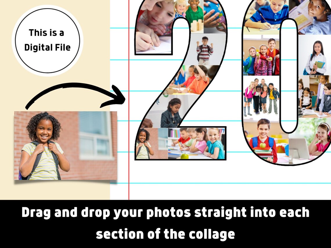 Class of 2025 Photo Collage Template, Printable Collage, Pupil End of ...