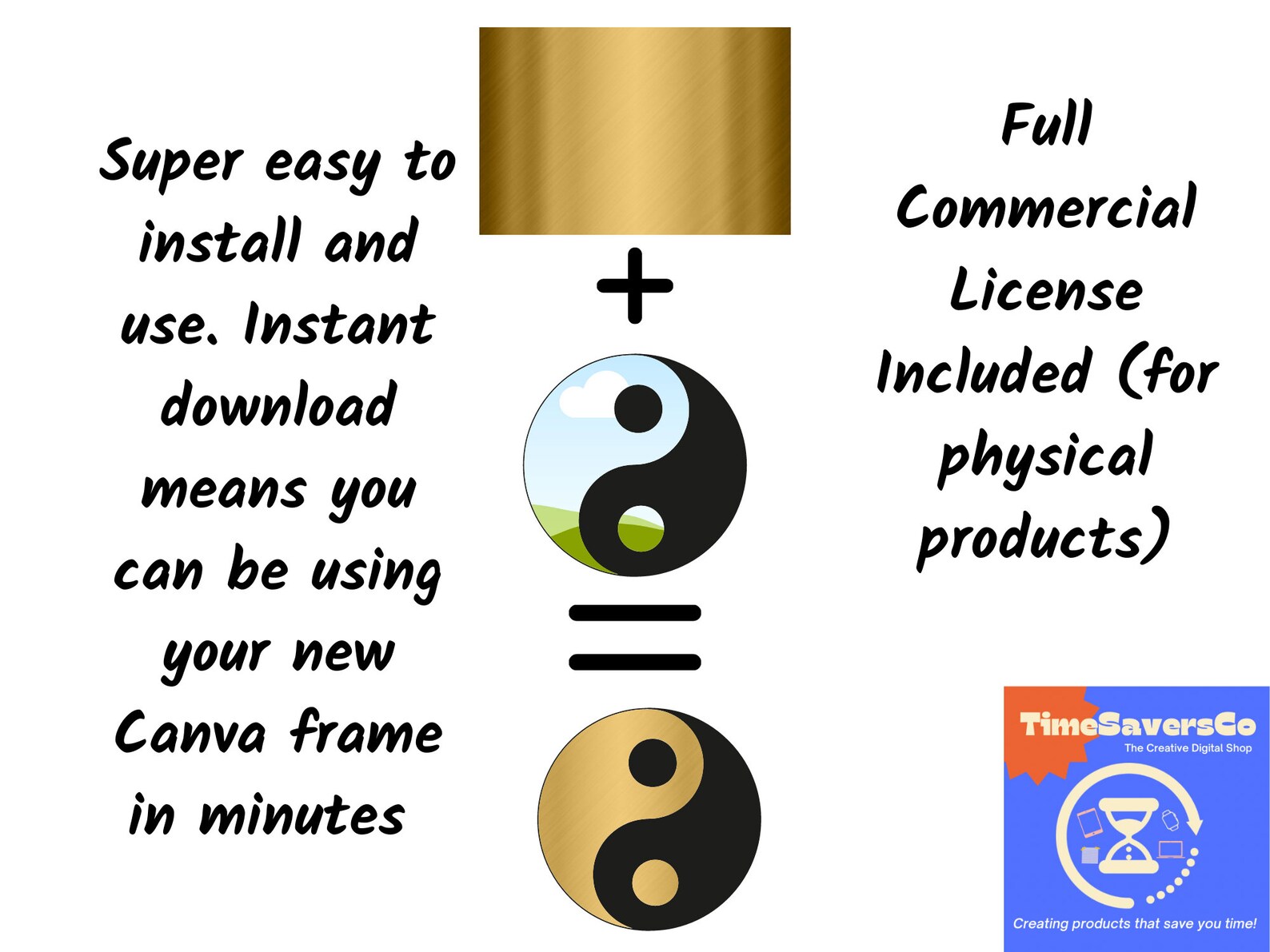 Custom Clipart Yin Yang , Drag and Drop Photo Canva Template, Ying Yang ...