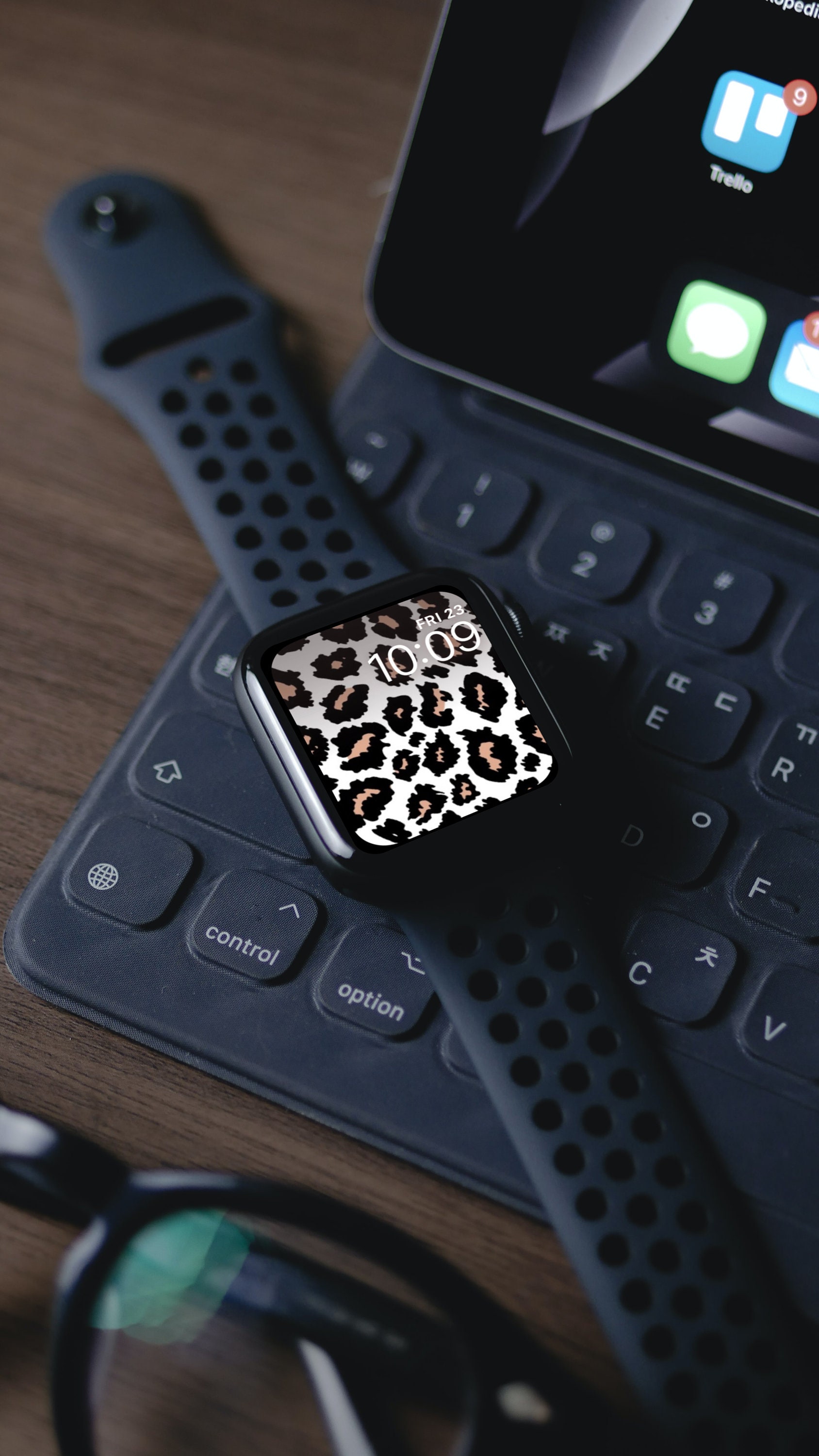 Animal Print Watch Wallpaper for Apple Watch, Leopard Print Watch Face ...
