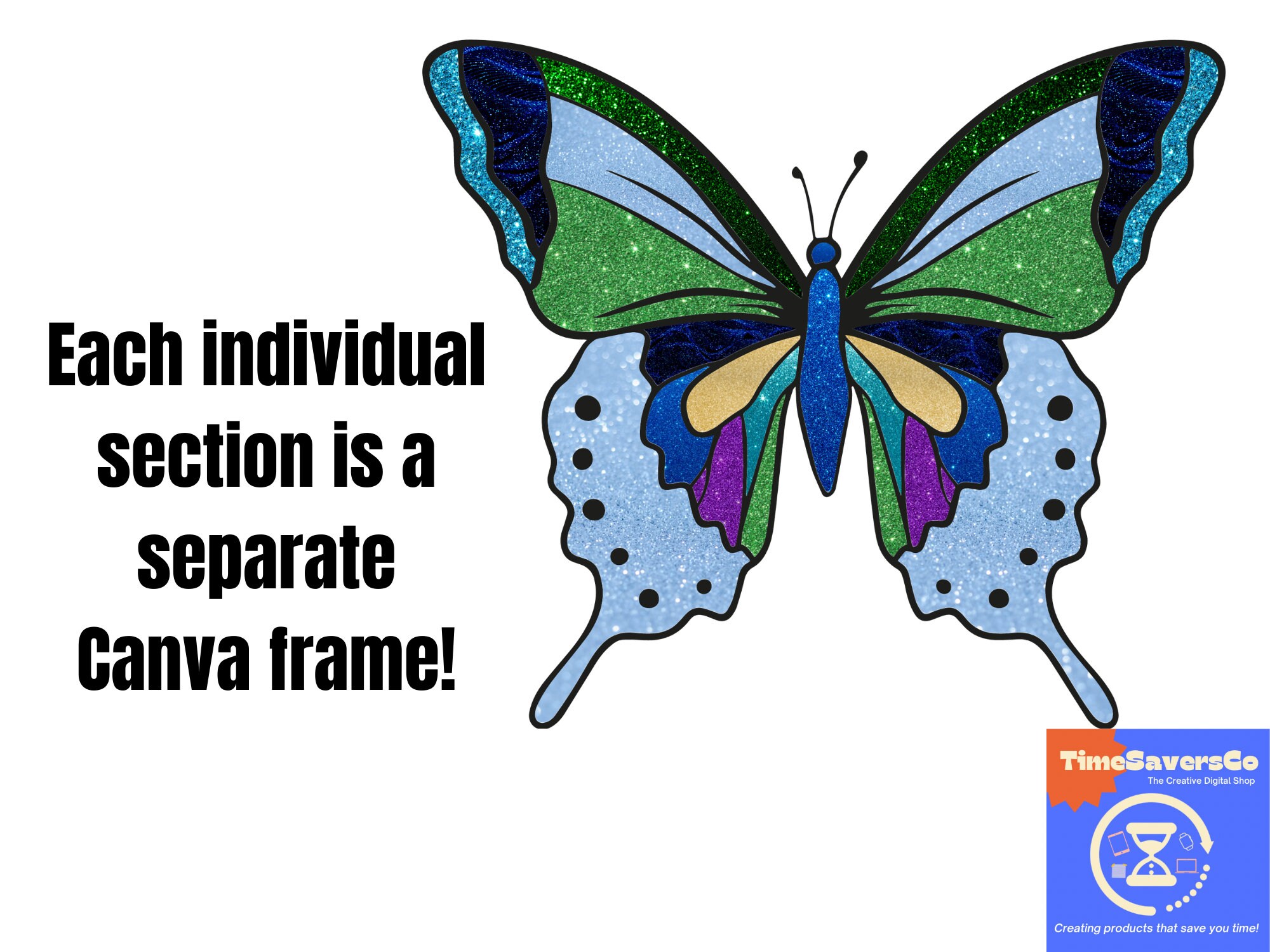 CANVA Template Frame, Create Your Own Butterfly PNG, Fully Editable ...
