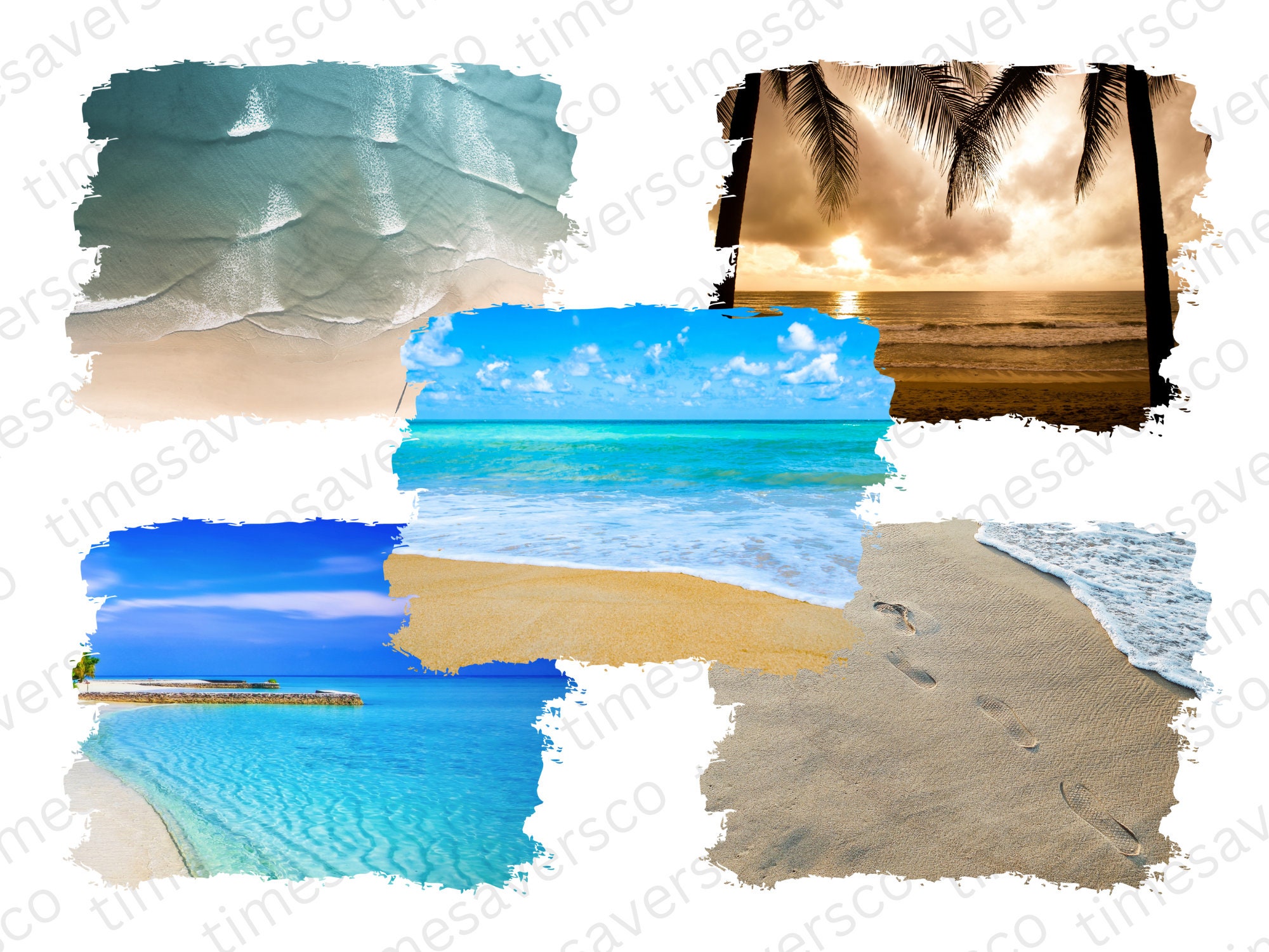 Beach Background PNG Bundle, Background Sublimation File, Beach Sea ...