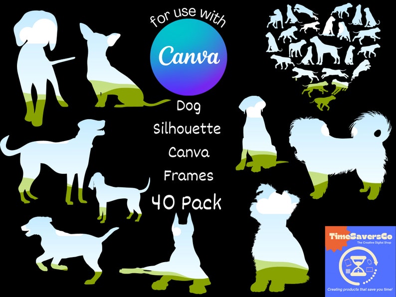 Canva Template Frames Dog Drag and Drop Photo Canva Template - Etsy