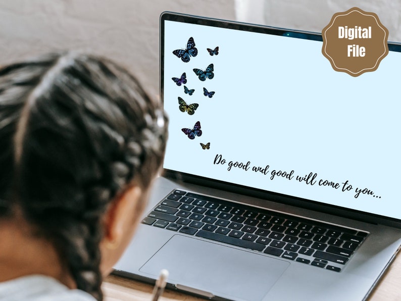 Powder Blue Desktop Wallpaper Butterfly Laptop Wallpaper - Etsy