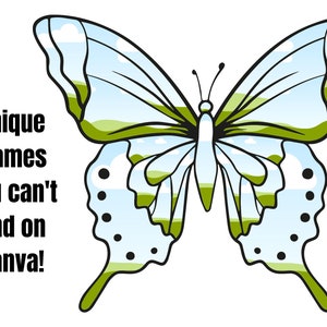 CANVA Template Frame, Create Your Own Butterfly PNG, Fully Editable ...
