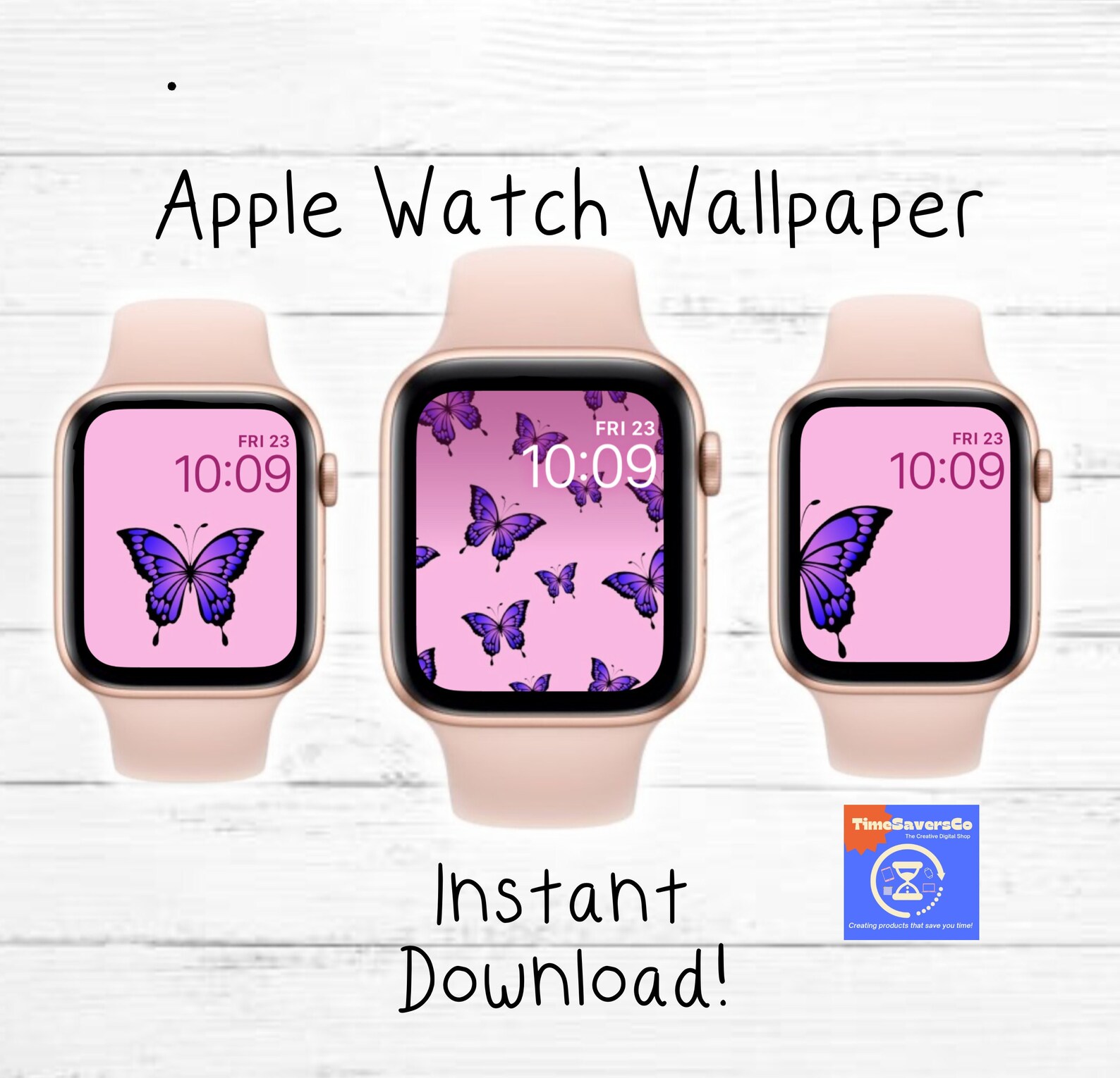 Butterfly Apple Watch Wallpaper Pack of 3 Printable Smart - Etsy