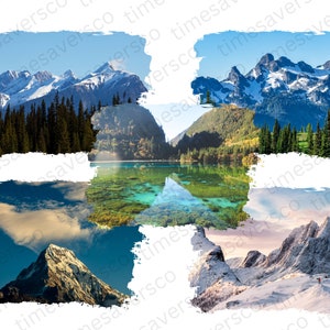Landscape Background PNG Bundle, Mountain Sublimation File, Nature ...