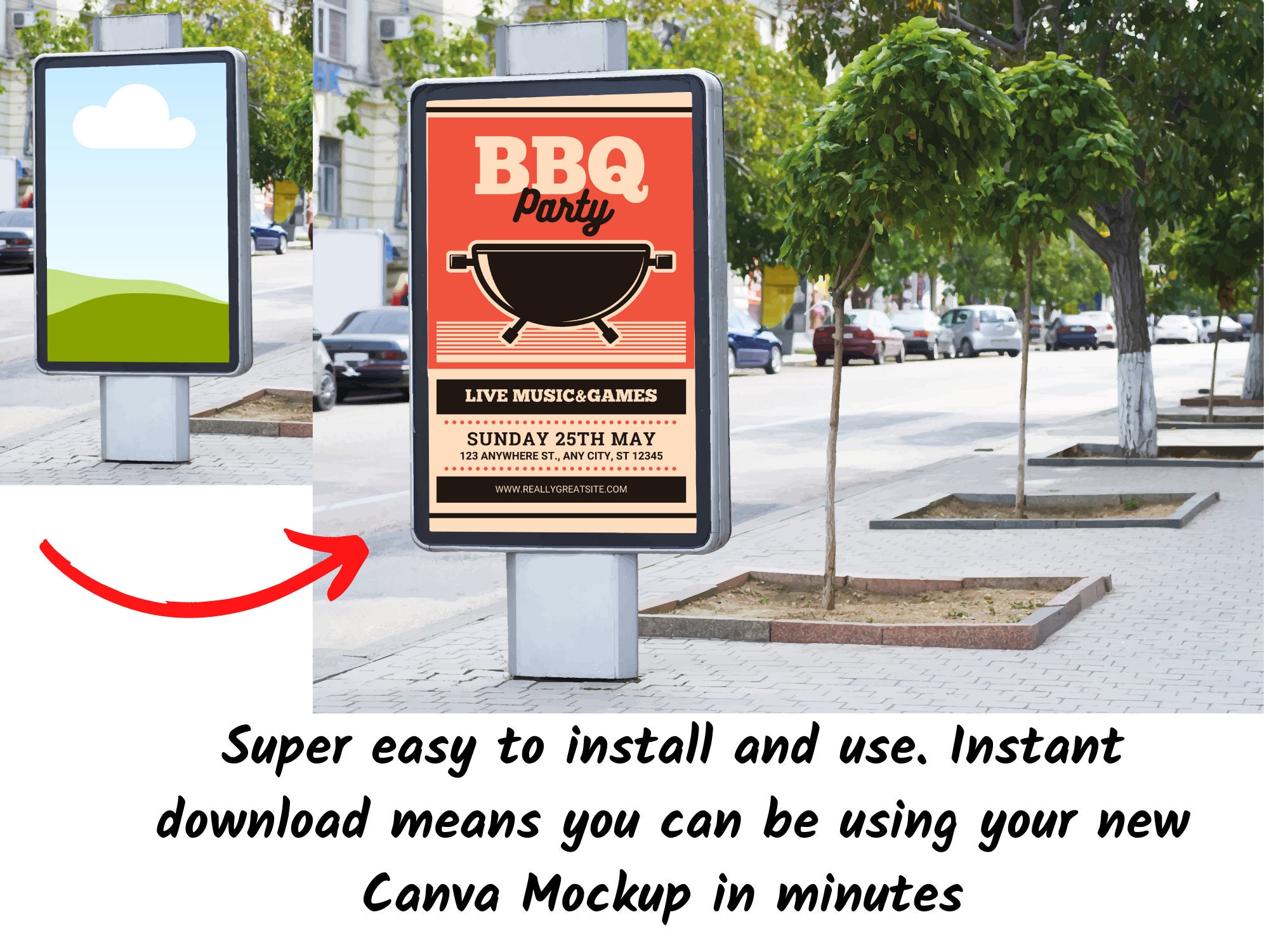 Billboard Mockup, Canva Drag and Drop Frame, Billboard Advertisement ...