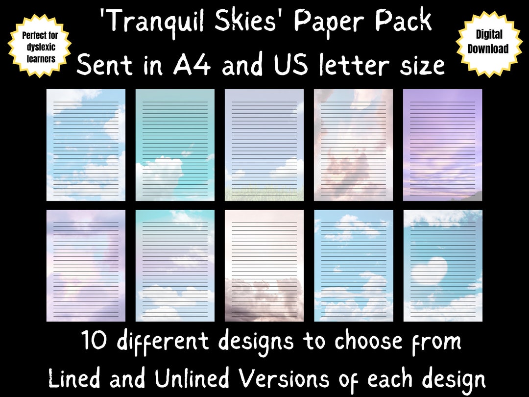 Printable Paper Cloud Aesthetic, Cloud Print Digital Paper, Digital ...