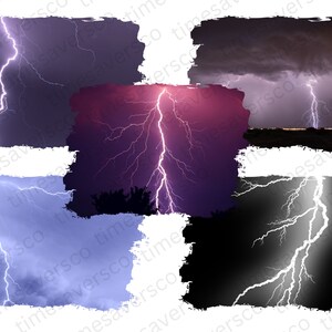 Lightning Background PNG Bundle, Night Sky Background Sublimation File ...