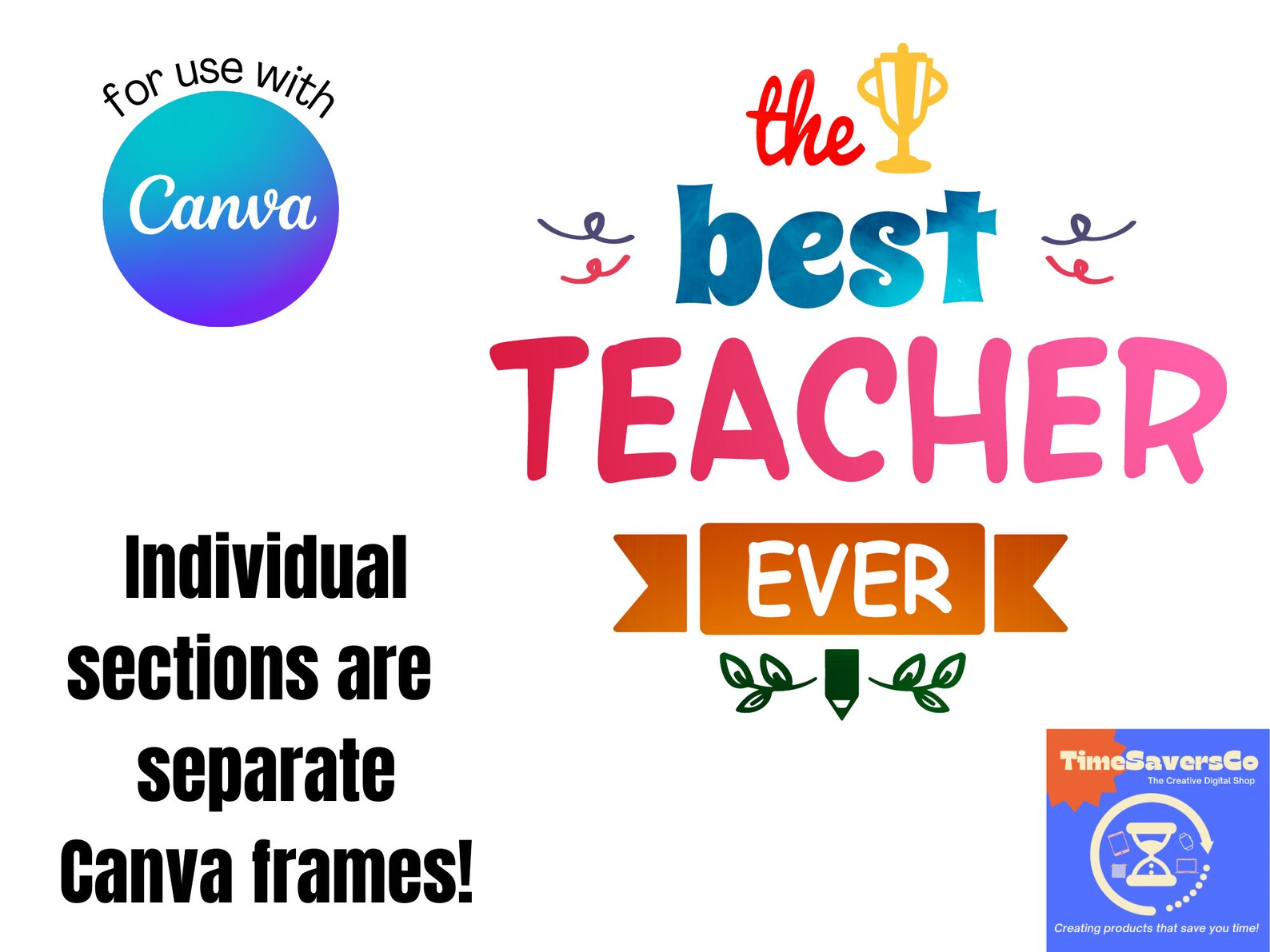 Best Teacher PNG DIY Canva Frame, Drag and Drop Teacher Sublimate ...