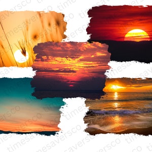 Background PNG Bundle Sunsets, Background Sublimation File, Sunset Art ...