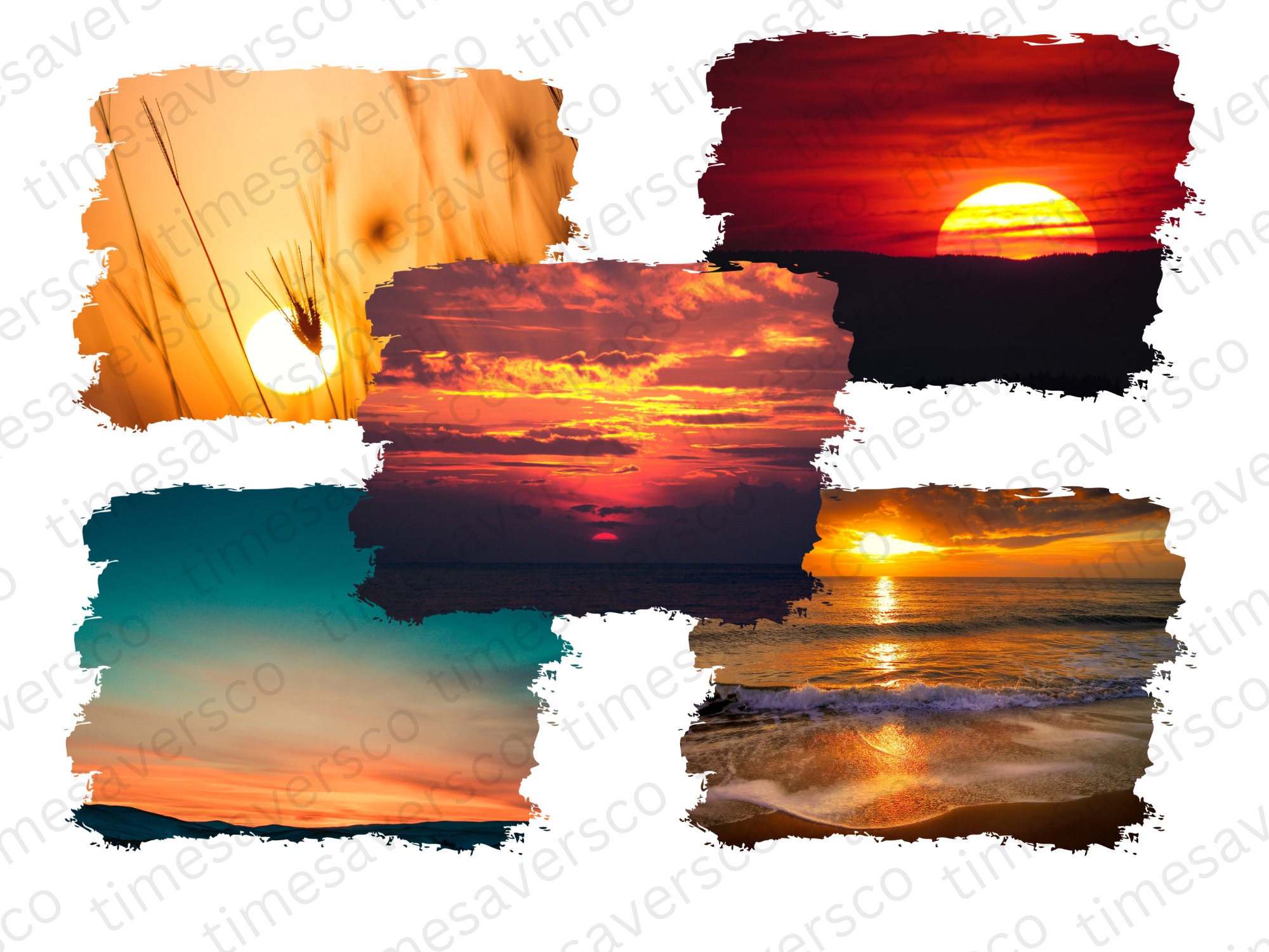 Background PNG Bundle Sunsets, Background Sublimation File, Sunset Art ...