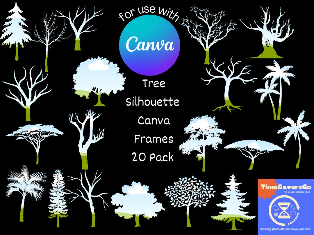 Tree PNG DIY, Drag and Drop Canva Template Bundle, Canva Tree Frame ...