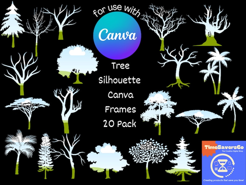Tree PNG DIY Drag and Drop Canva Template Bundle Canva Tree - Etsy