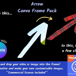 Arrow Clipart Drag and Drop Template, Canva Frame Template Arrows ...
