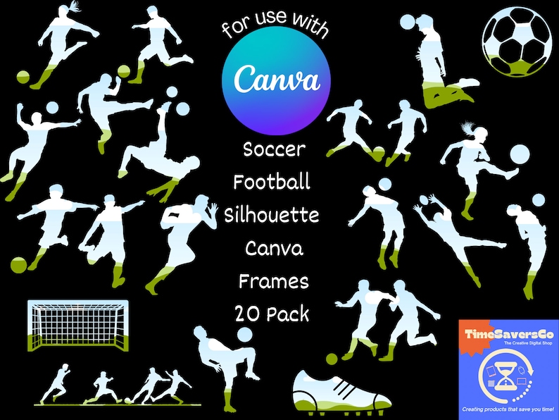 Soccer Canva Frame Bundle, Canva Frame Template, Create Your Own ...