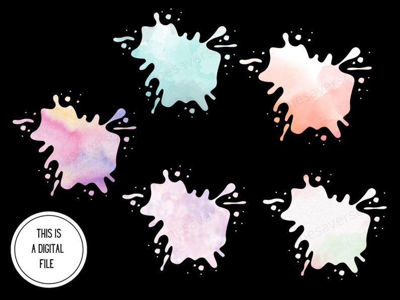 Pastel Paint Splat Sublimation Background PNG Bundle Paint - Etsy