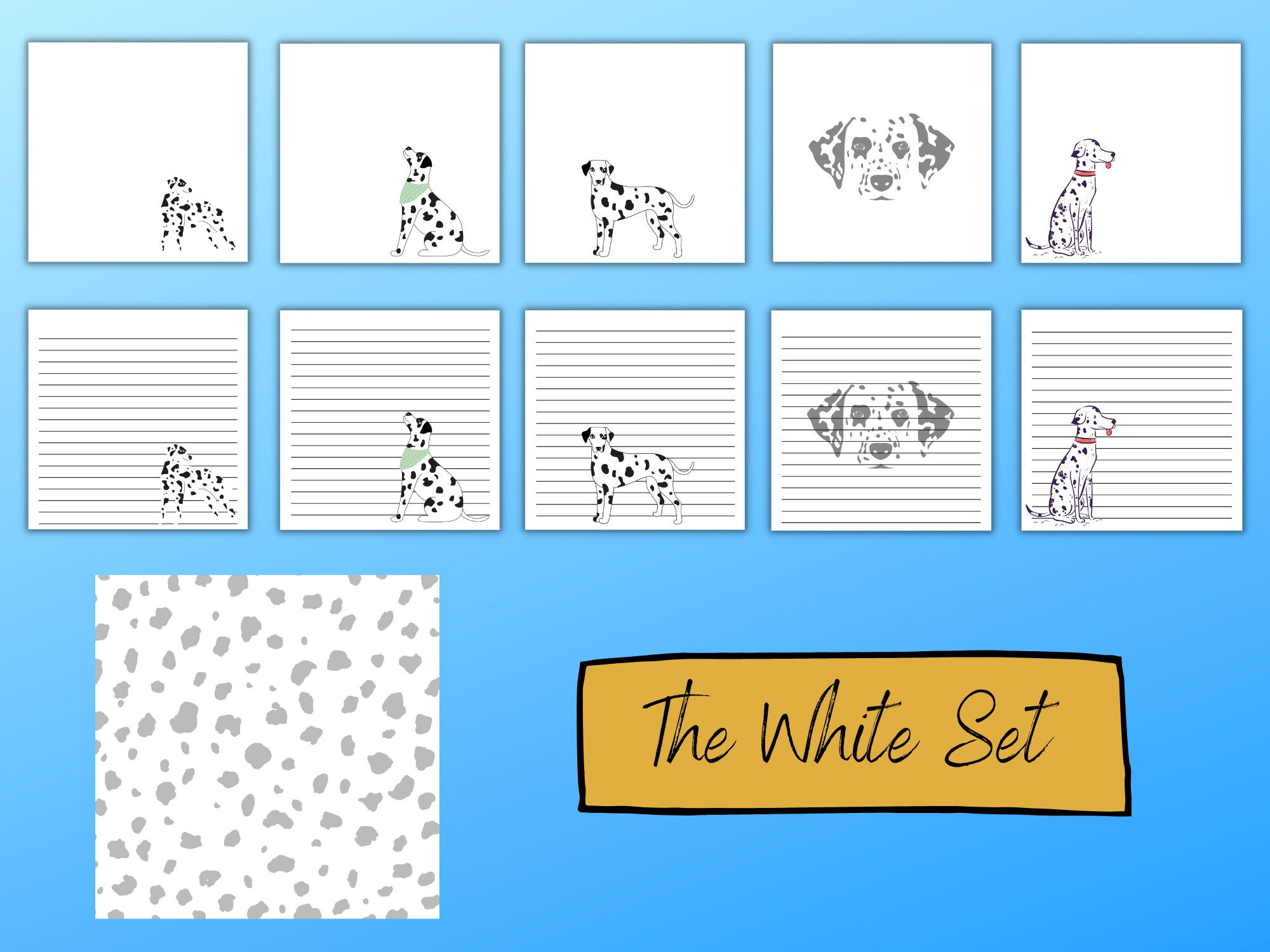 Dalmatian Digital Coloured Paper Digital A4 Paper for - Etsy