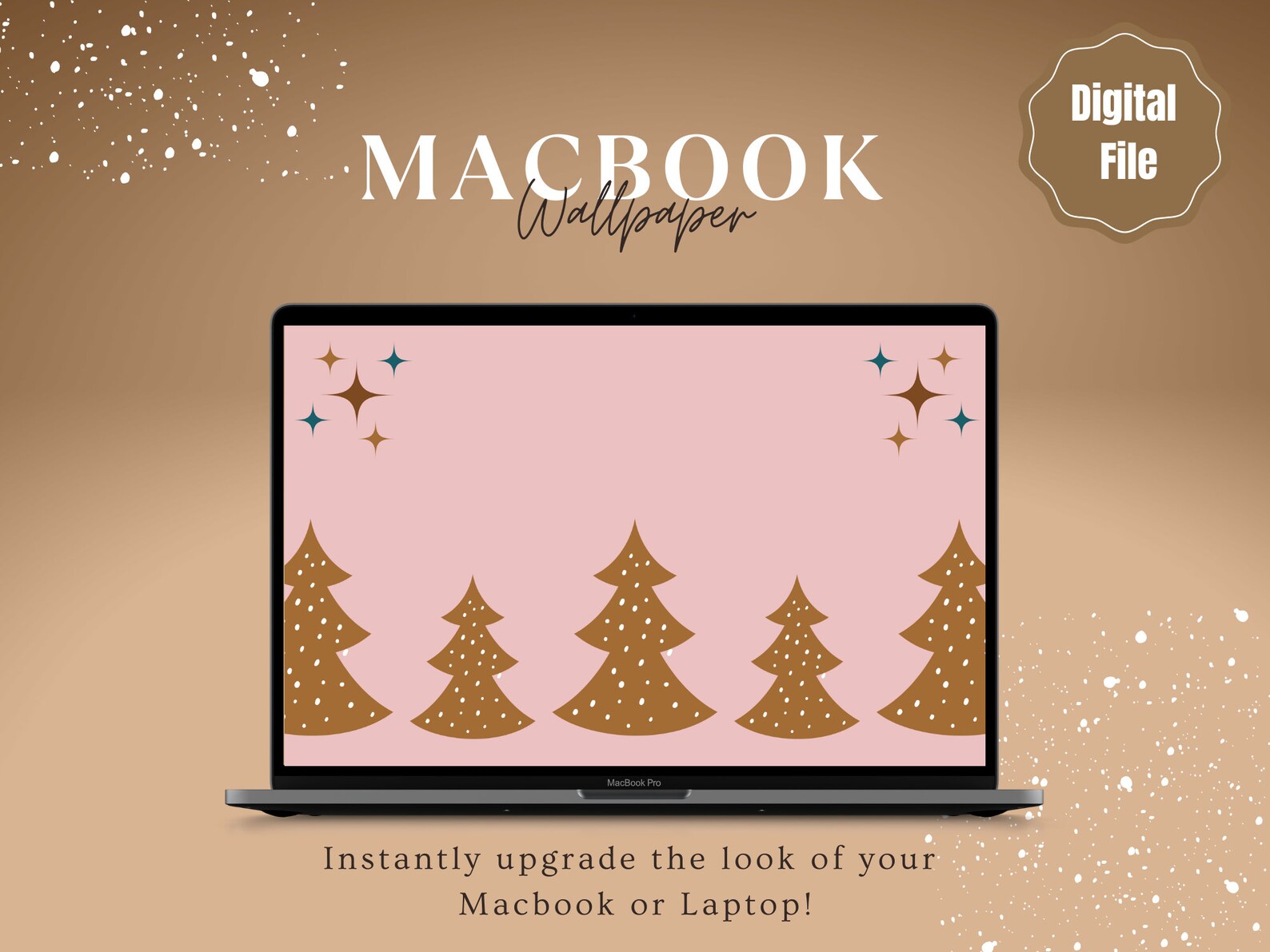 Boho Christmas Desktop Wallpaper Boho Christmas Print - Etsy